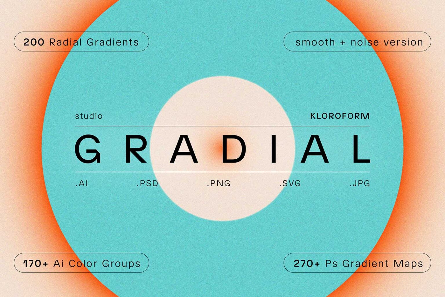 GRADIAL – 200 Radial Gradients, Texture Graphic | Supply.Family