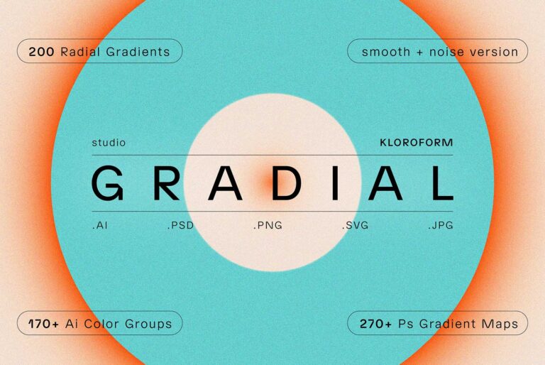 GRADIAL – 200 Radial Gradients, Texture Graphic | Supply.Family