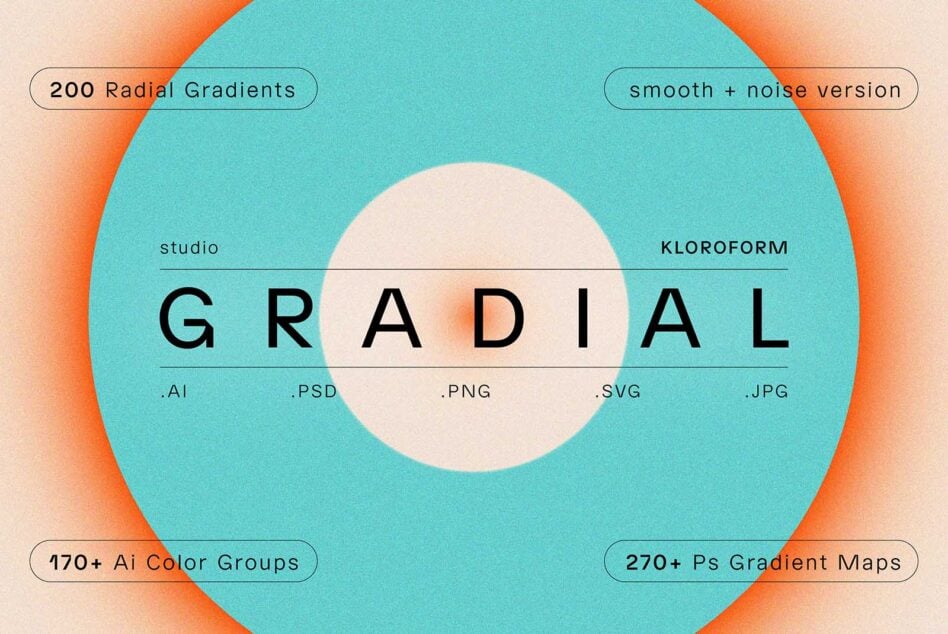 GRADIAL – 200 Radial Gradients, Texture Graphic | Supply.Family