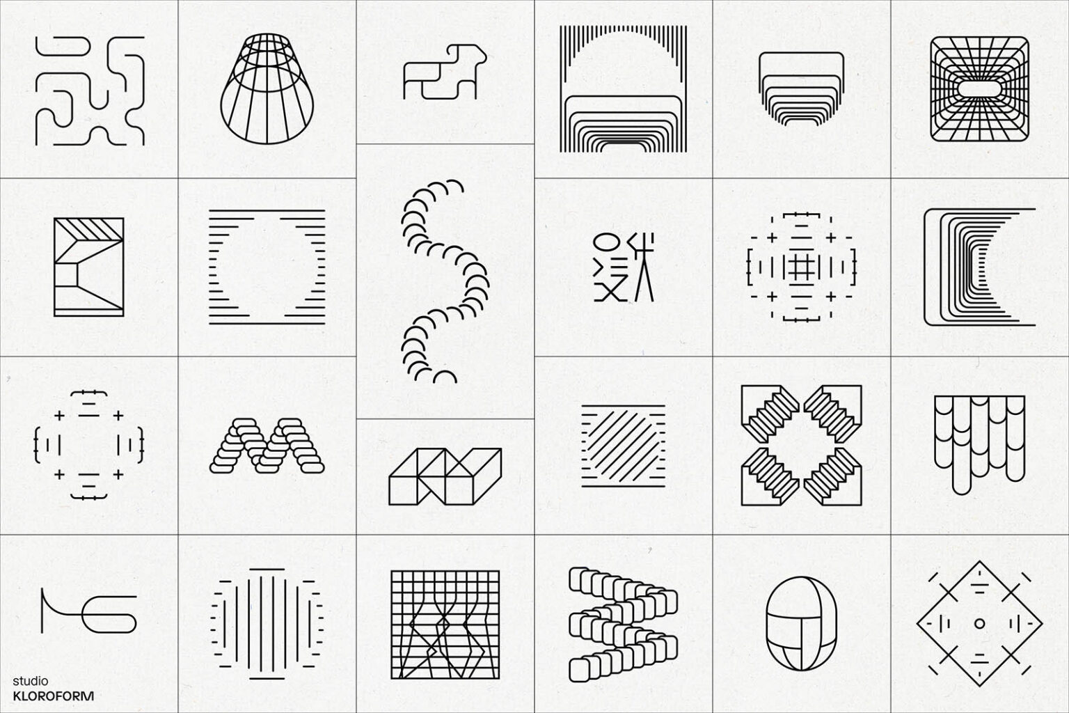 Monozen 3 – 130 monoline objects, Vector Graphic | Supply.Family
