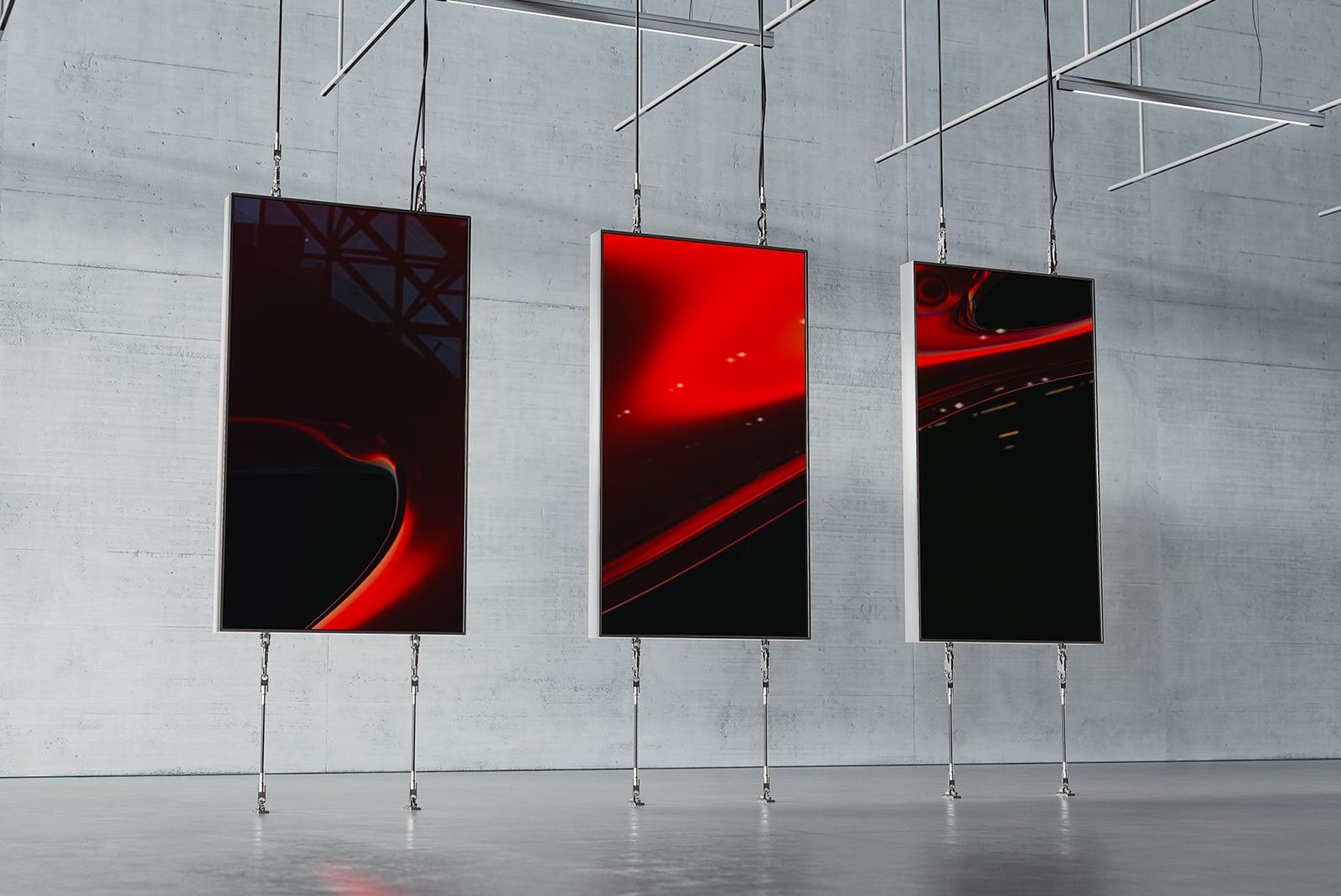 Vertical Displays (Triple), Large Screen Mockup | Supply.Family