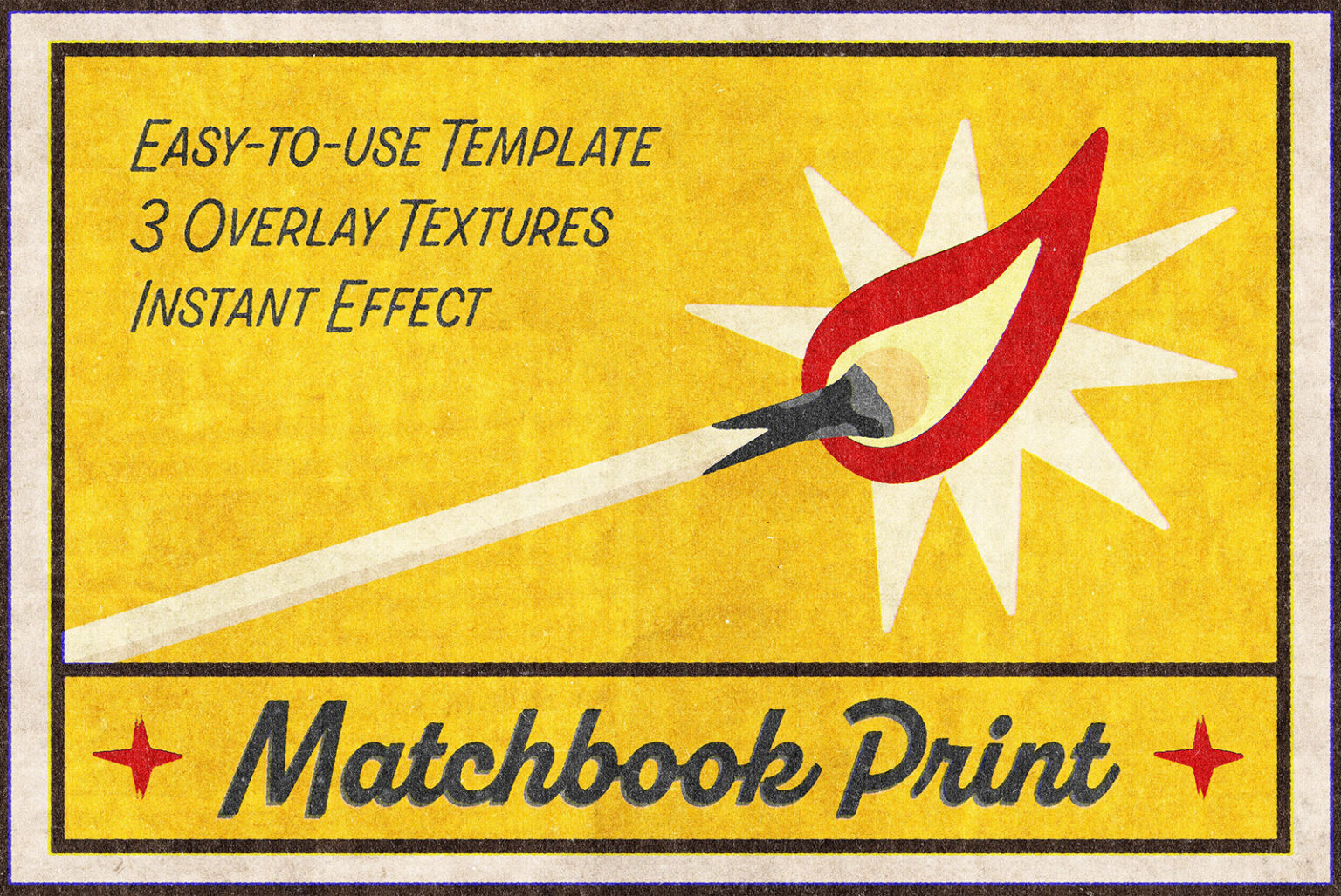 Authentic Matchbook Print Design Template, Photoshop Effect Graphic ...