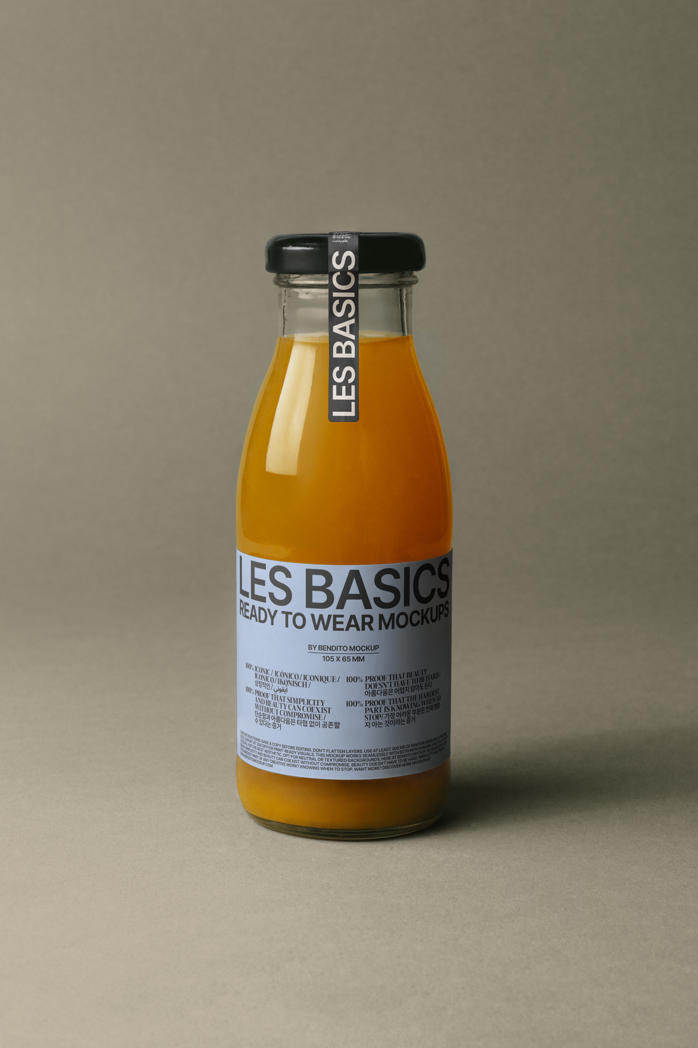 Le Juice Bottle LB25W15 Mockup, Packaging Mockup | Supply.Family