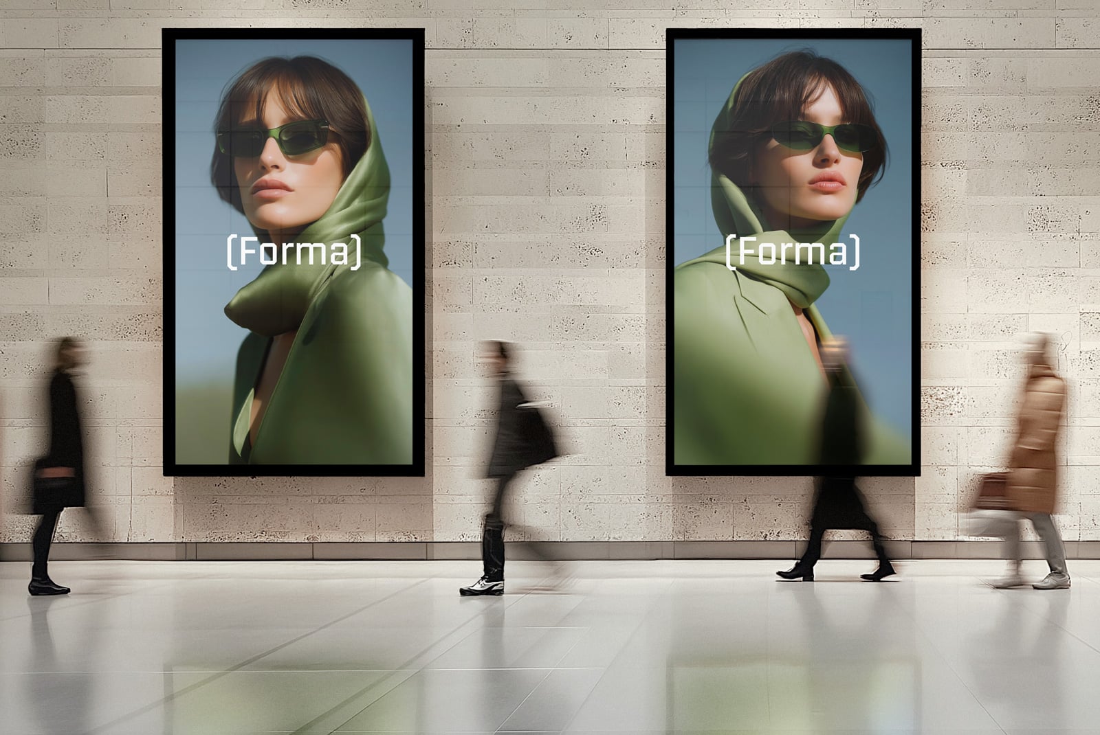 Forma – Airport Screens – 02, Large Screen Mockup | Supply.Family