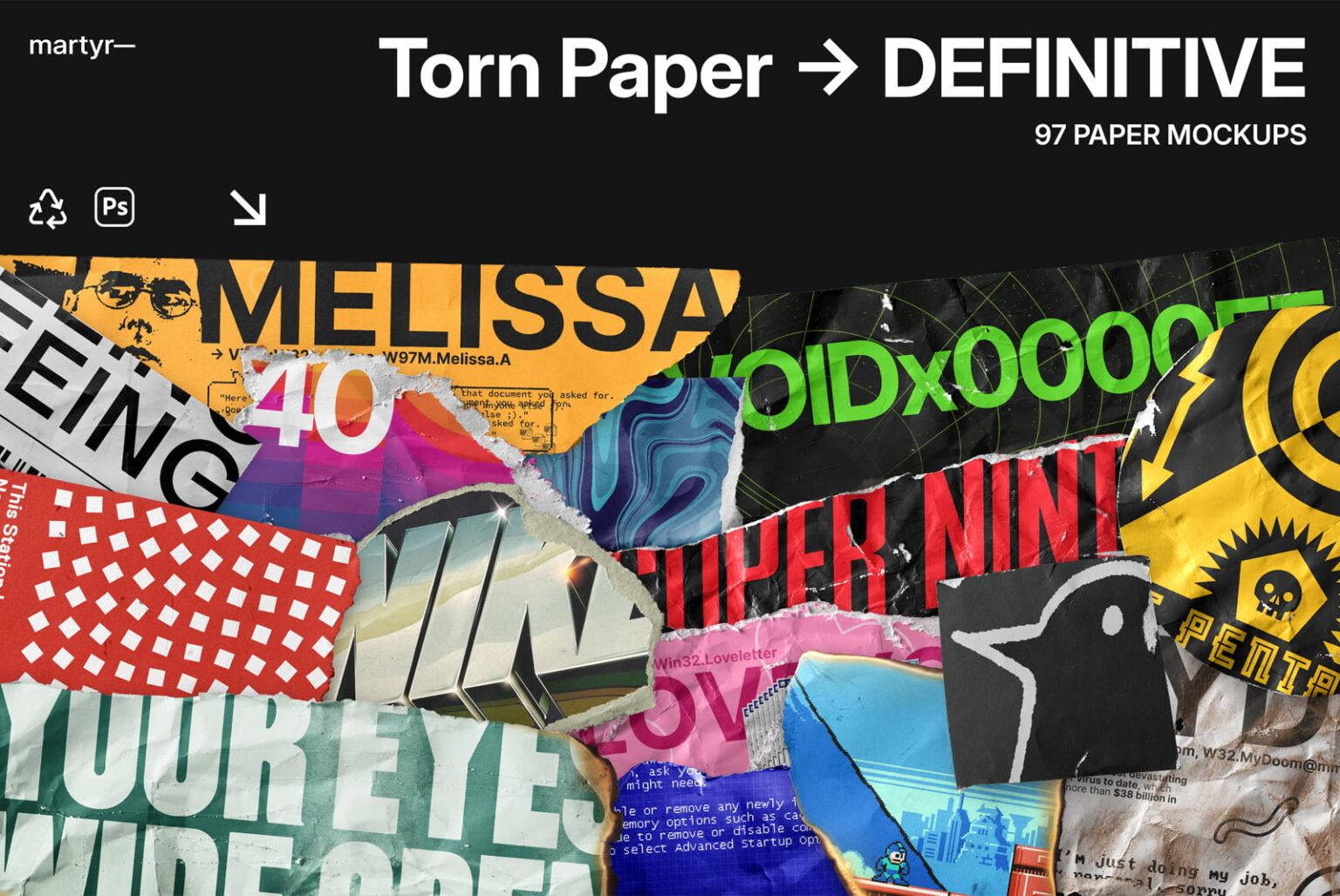 Torn Paper Definitive, Bundle Graphic | Supply.Family