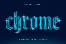 Home Graphics Textures Blue Chrome Text Effect Mockup