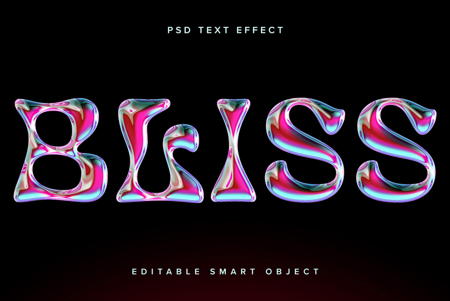 Home Graphics Textures Pink Chrome Text Effect Mockup