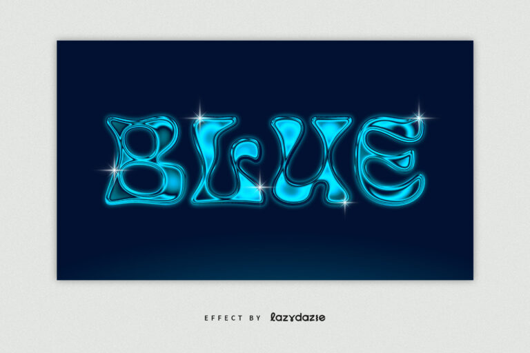 Home Graphics Textures Blue Chrome Text Effect Mockup