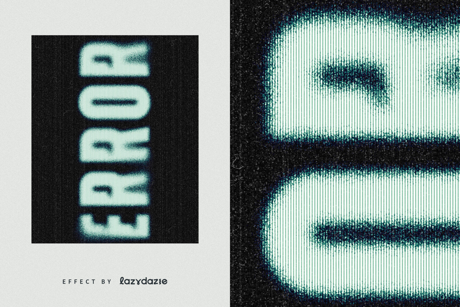 Distorted Grainy Text Effect Mockup, Texture Graphic | Supply.Family