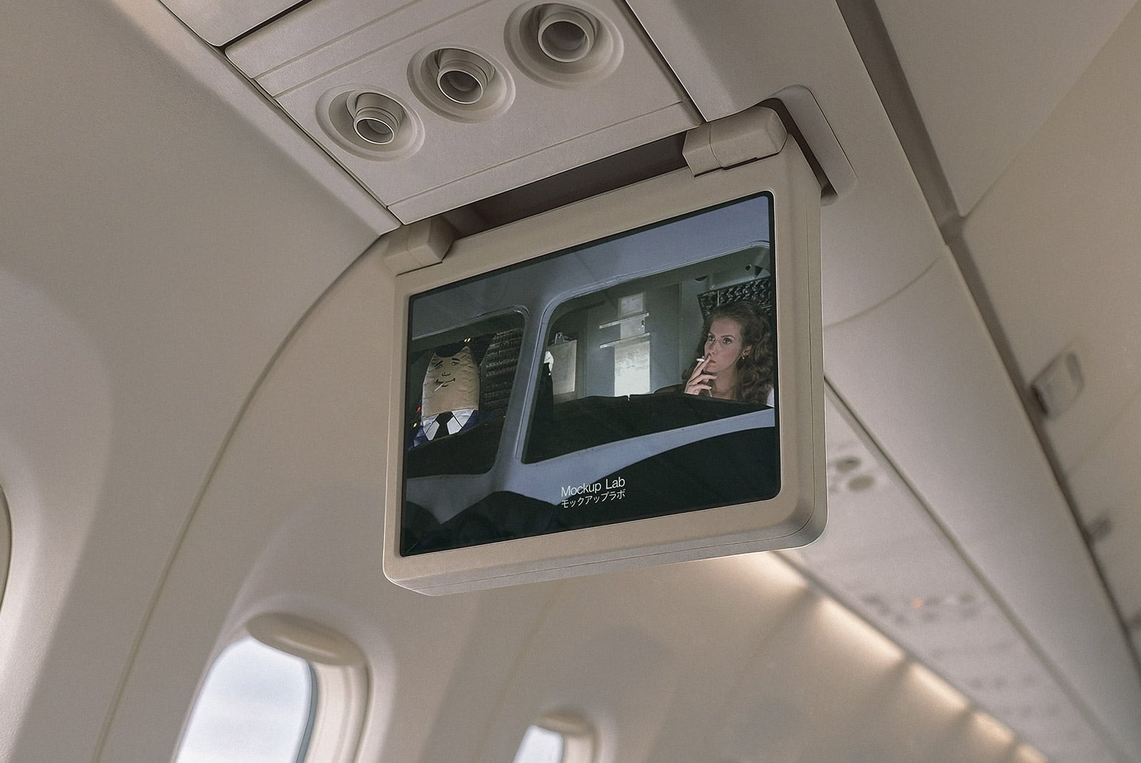 Airplane Screen 01ML Mockup, Tech Mockup | Supply.Family