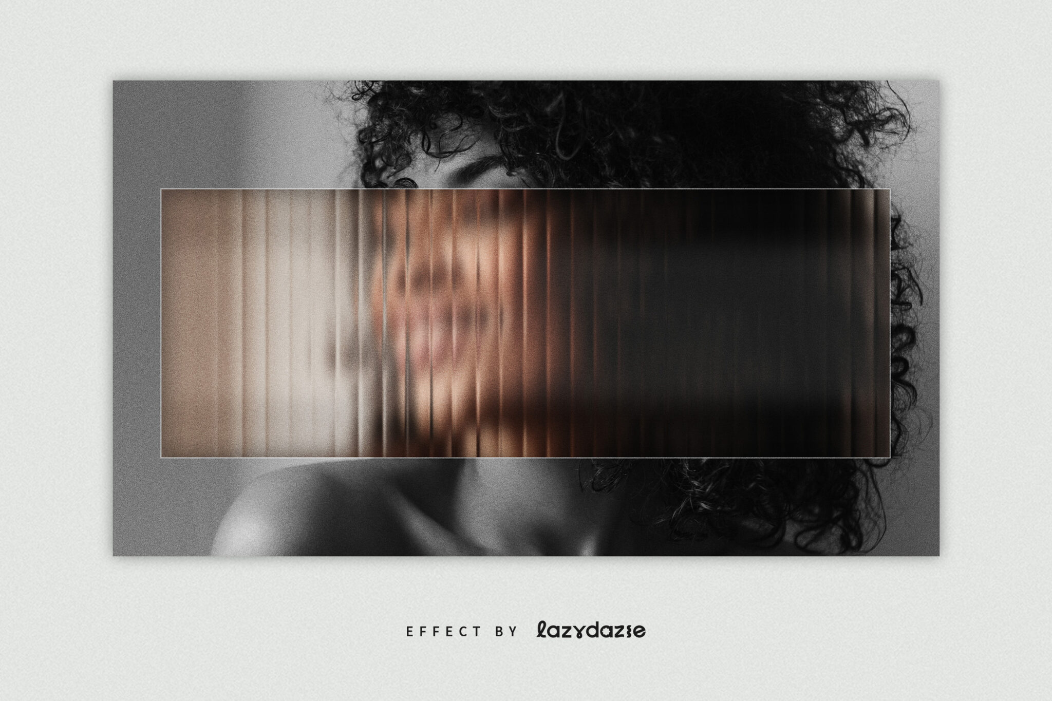 Reeded Glass Distortion Image Effect Mockup, Texture Graphic | Supply ...