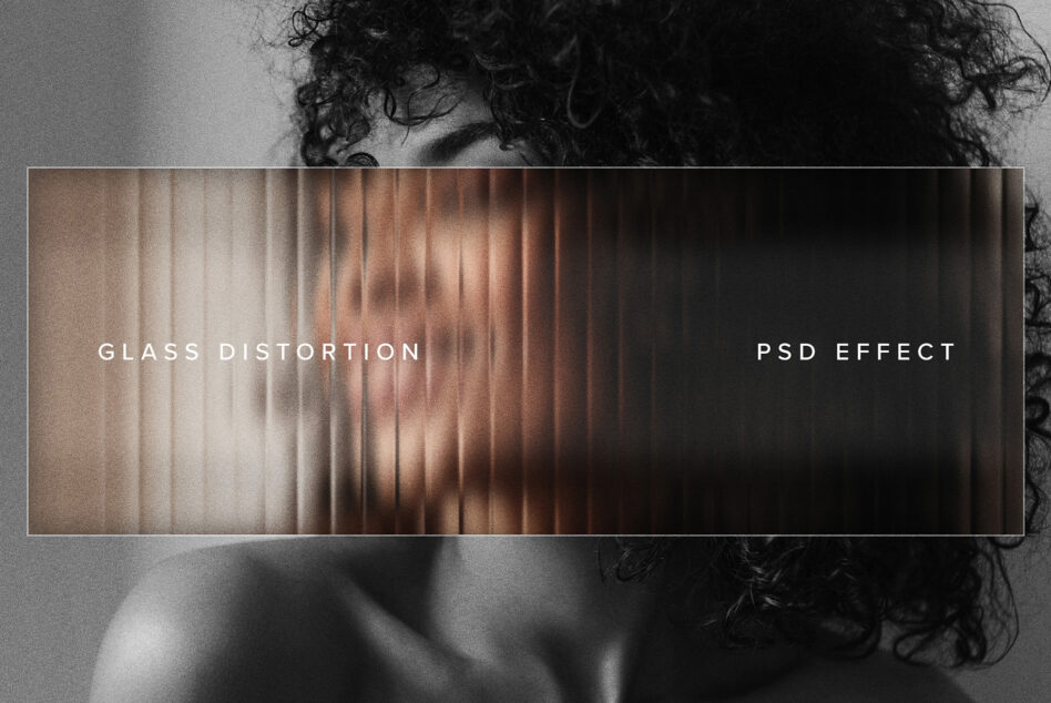 Reeded Glass Distortion Image Effect Mockup, Texture Graphic | Supply ...