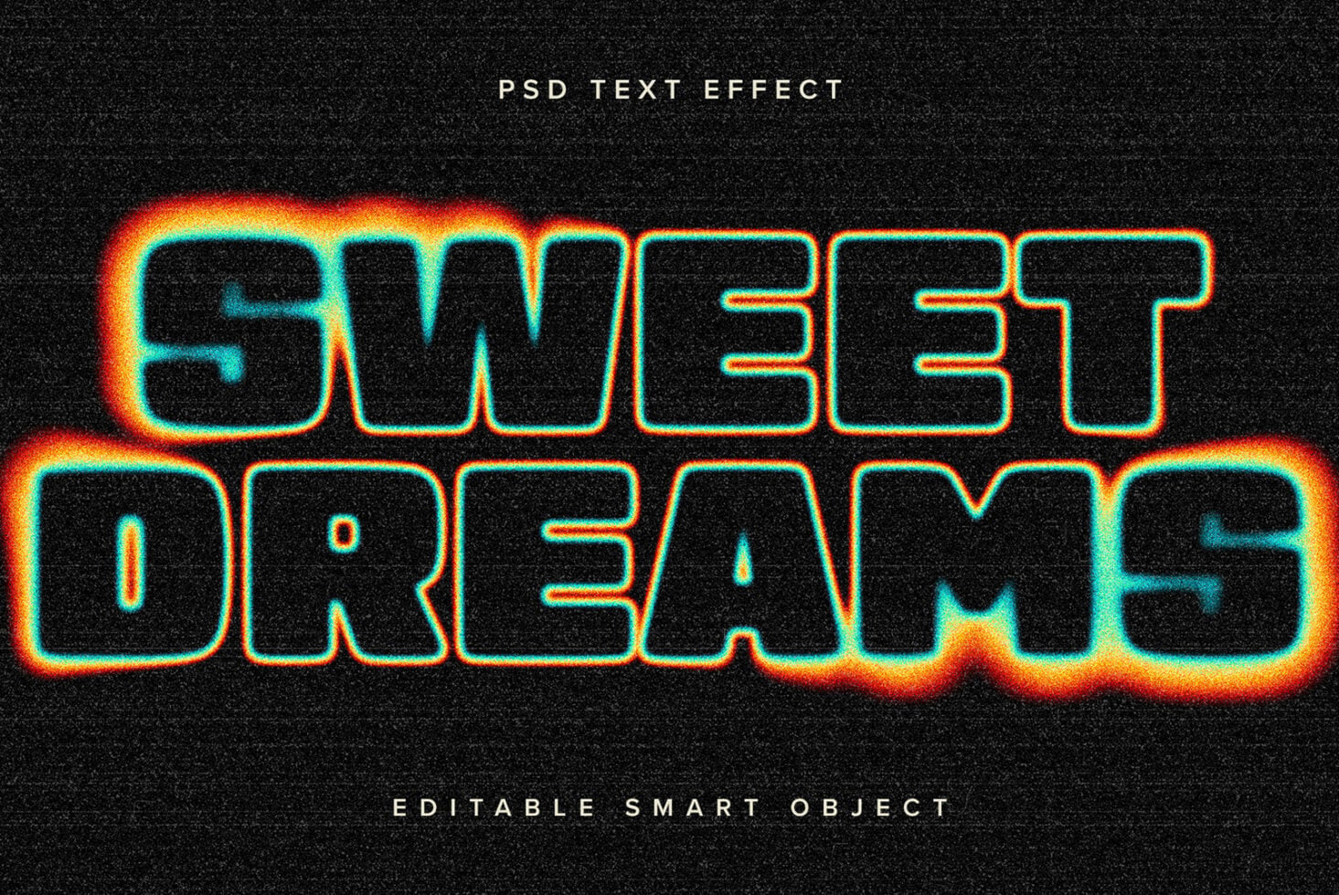 Colourful Dissolving Text Effect Mockup