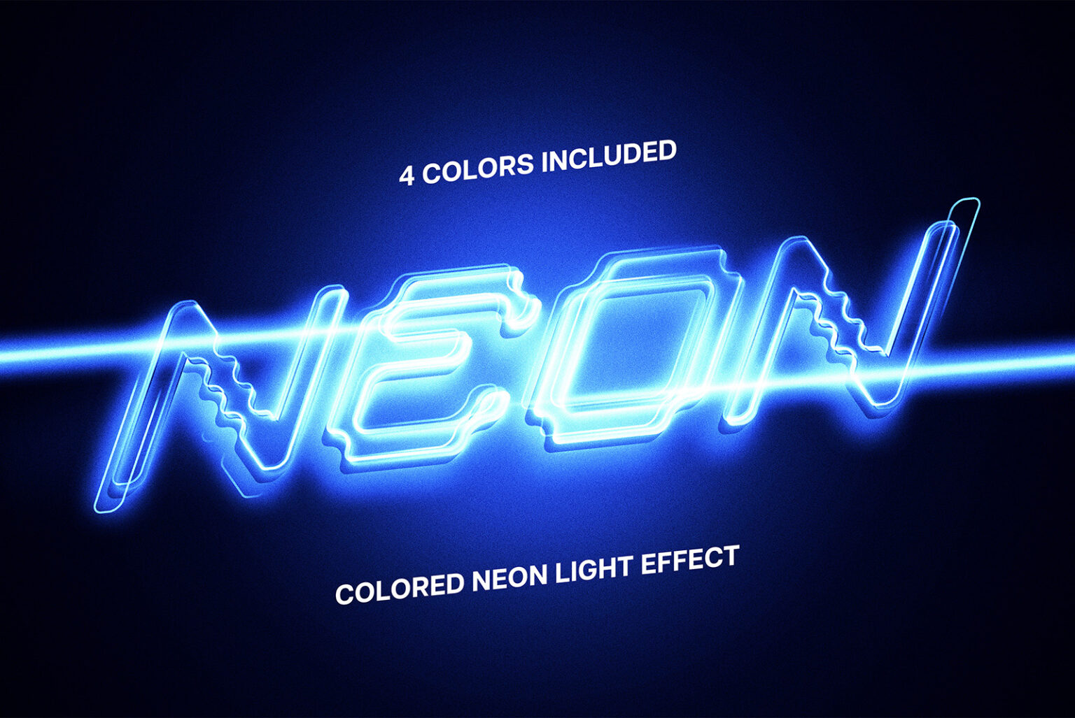Colored Neon Light Text Effect, Photoshop Effect Graphic | Supply.Family