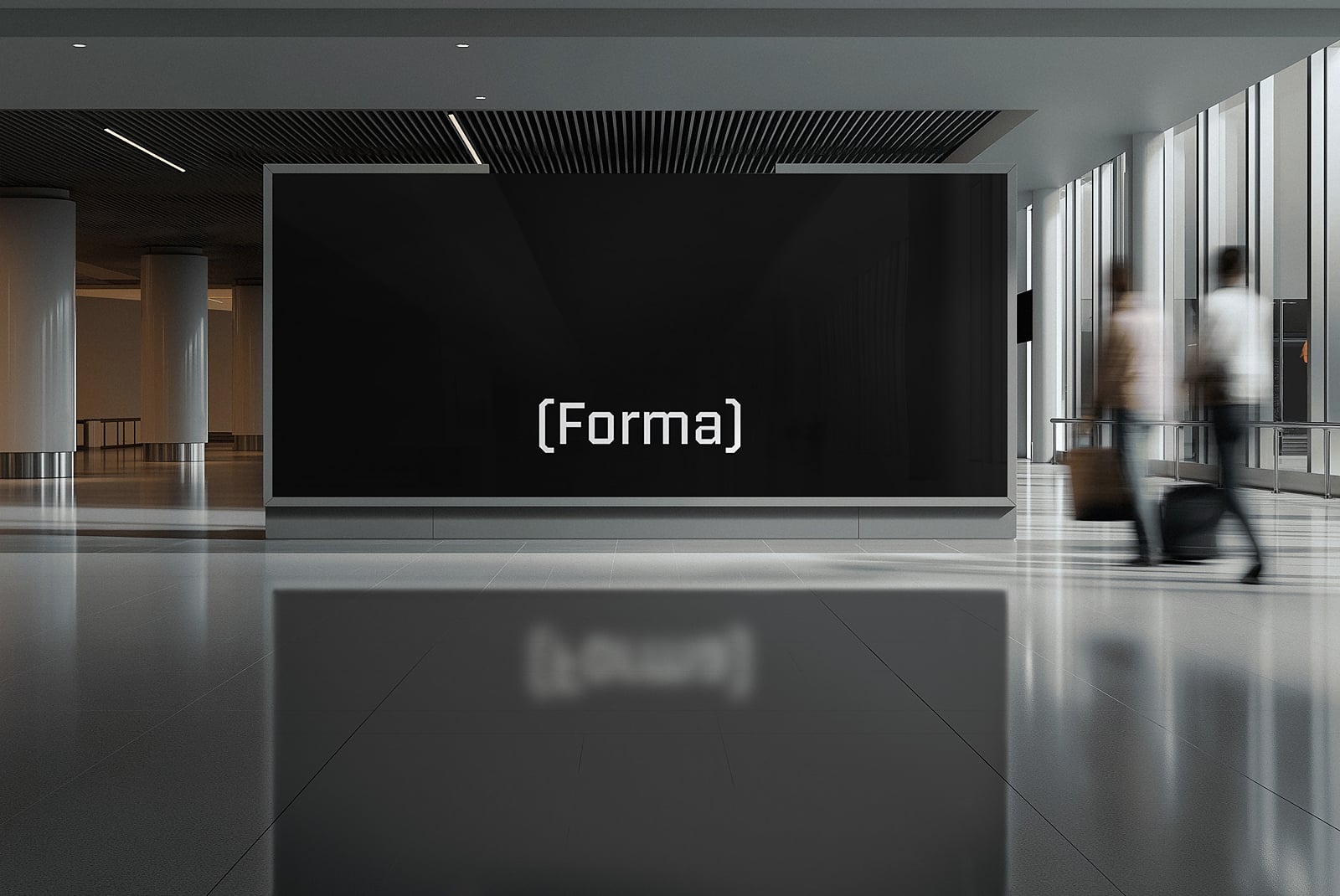 Forma – Airport Screen – 02, Large Screen Mockup | Supply.Family