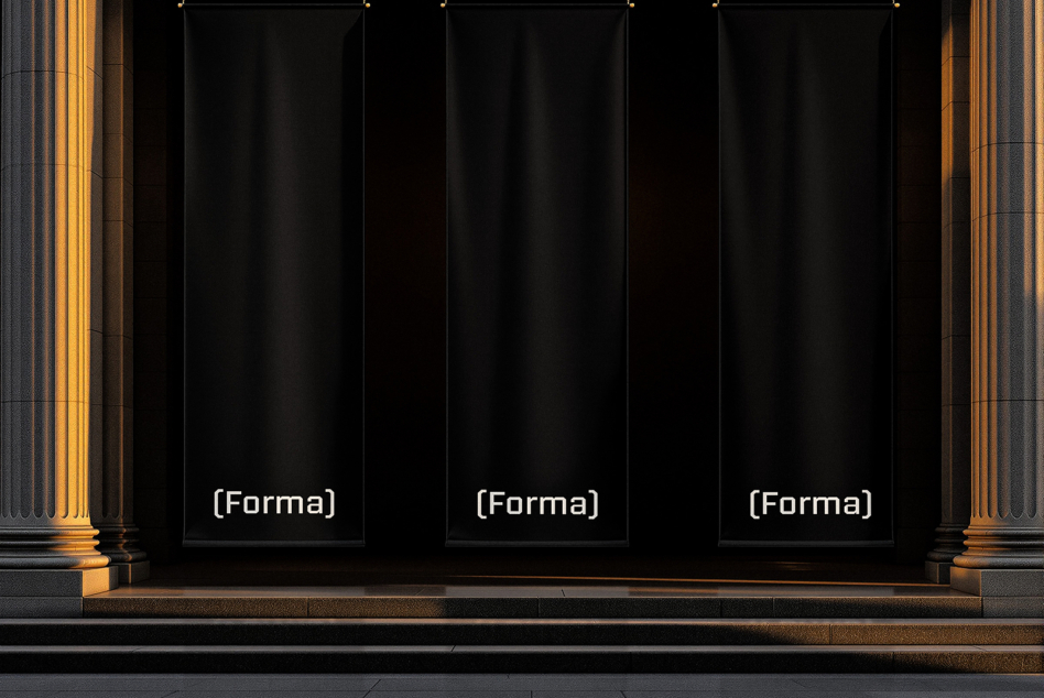 Forma – City Banners – 01, Large Screen Mockup | Supply.Family