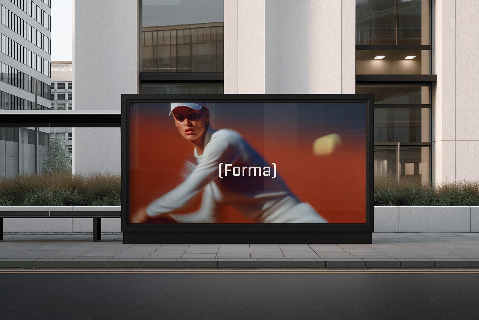 Forma – Busstop Screen – 01, Large Screen Mockup | Supply.Family