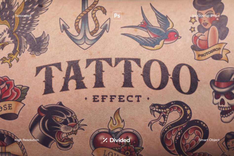 Tattoo Ink Overlay Effect, Photoshop Effect Graphic | Supply.Family